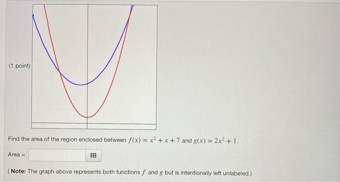 Solved Find the area of the region enclosed between | Chegg.com