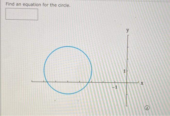 Solved Find an equation for the circle. y X 2 у 1 ex The | Chegg.com