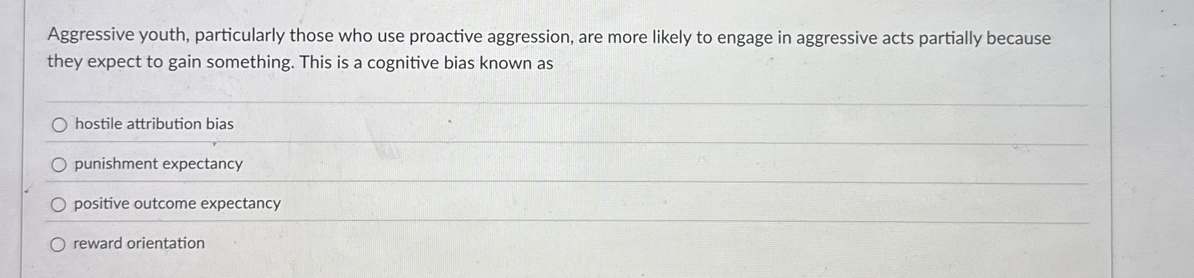 Solved Aggressive youth, particularly those who use | Chegg.com