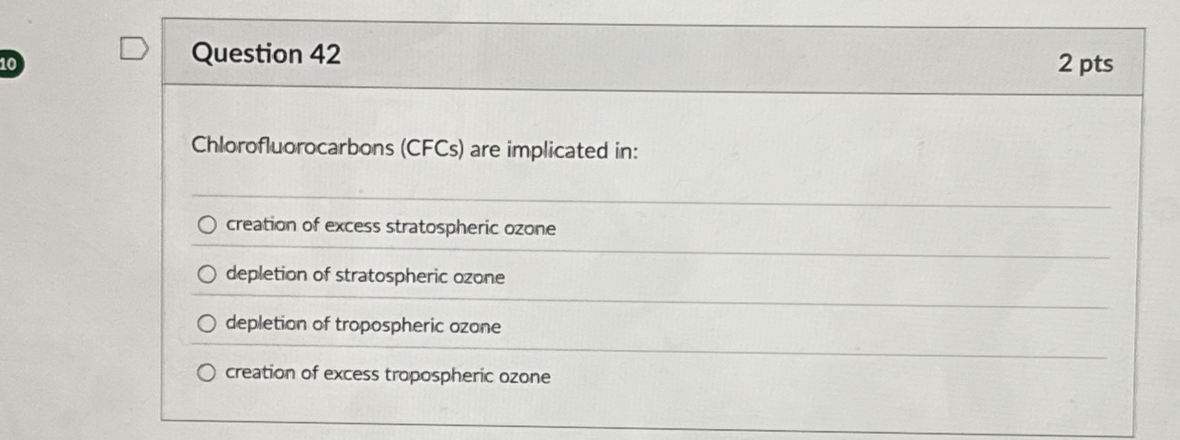 High Quality SOLUTION Question 422 ﻿ptsChlorofluorocarbons (CFCs) ﻿are | Chegg.com