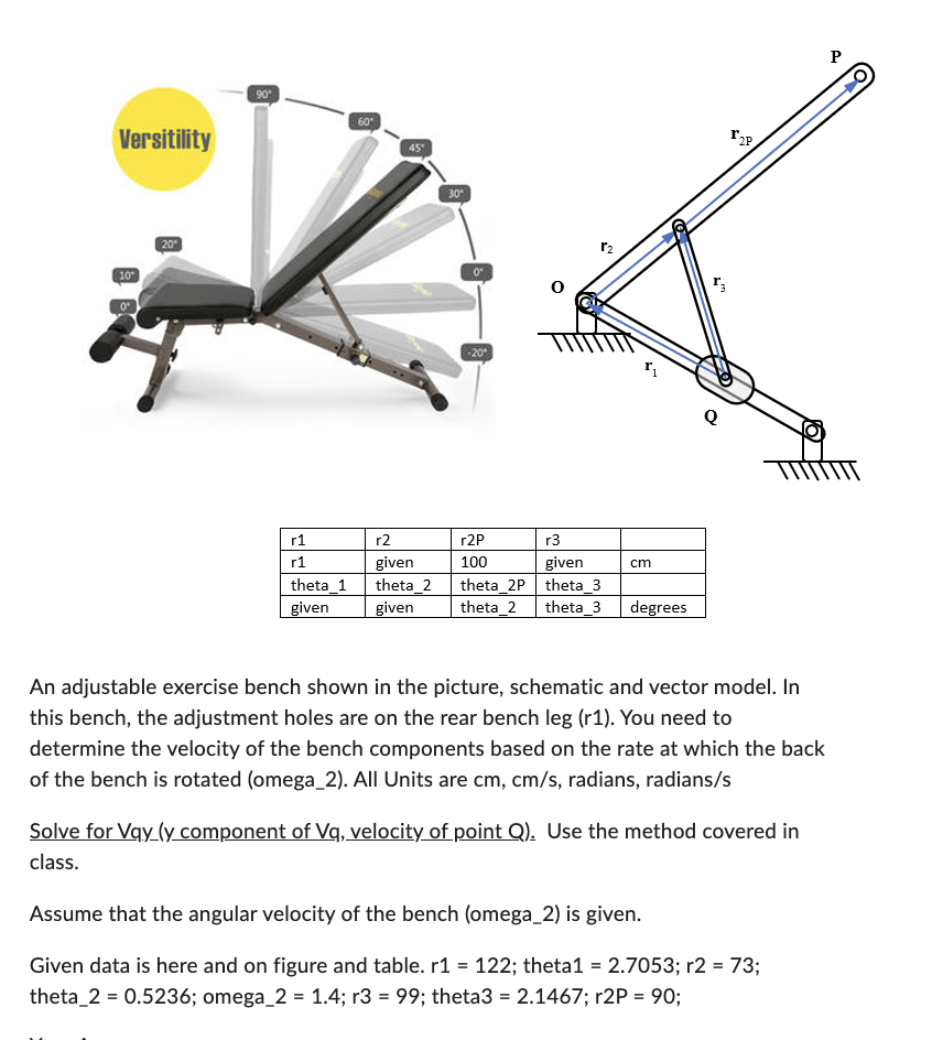 Solved An adjustable exercise bench shown in the picture, | Chegg.com