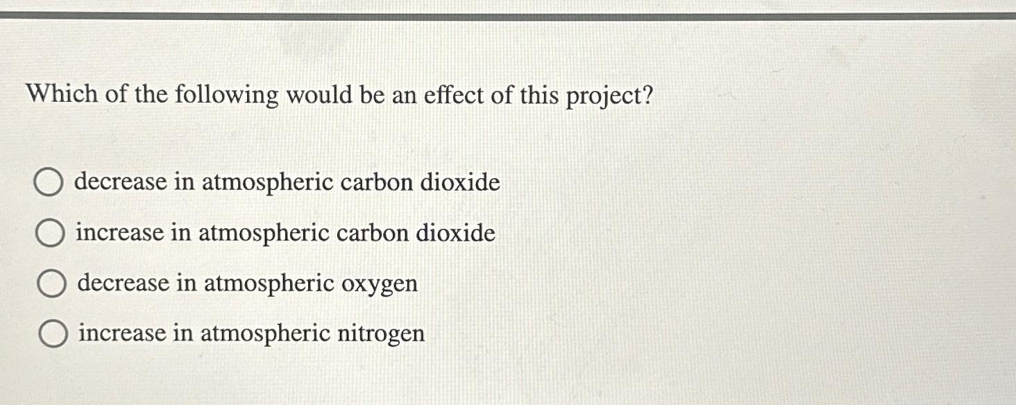 Solved Which of the following would be an effect of this | Chegg.com