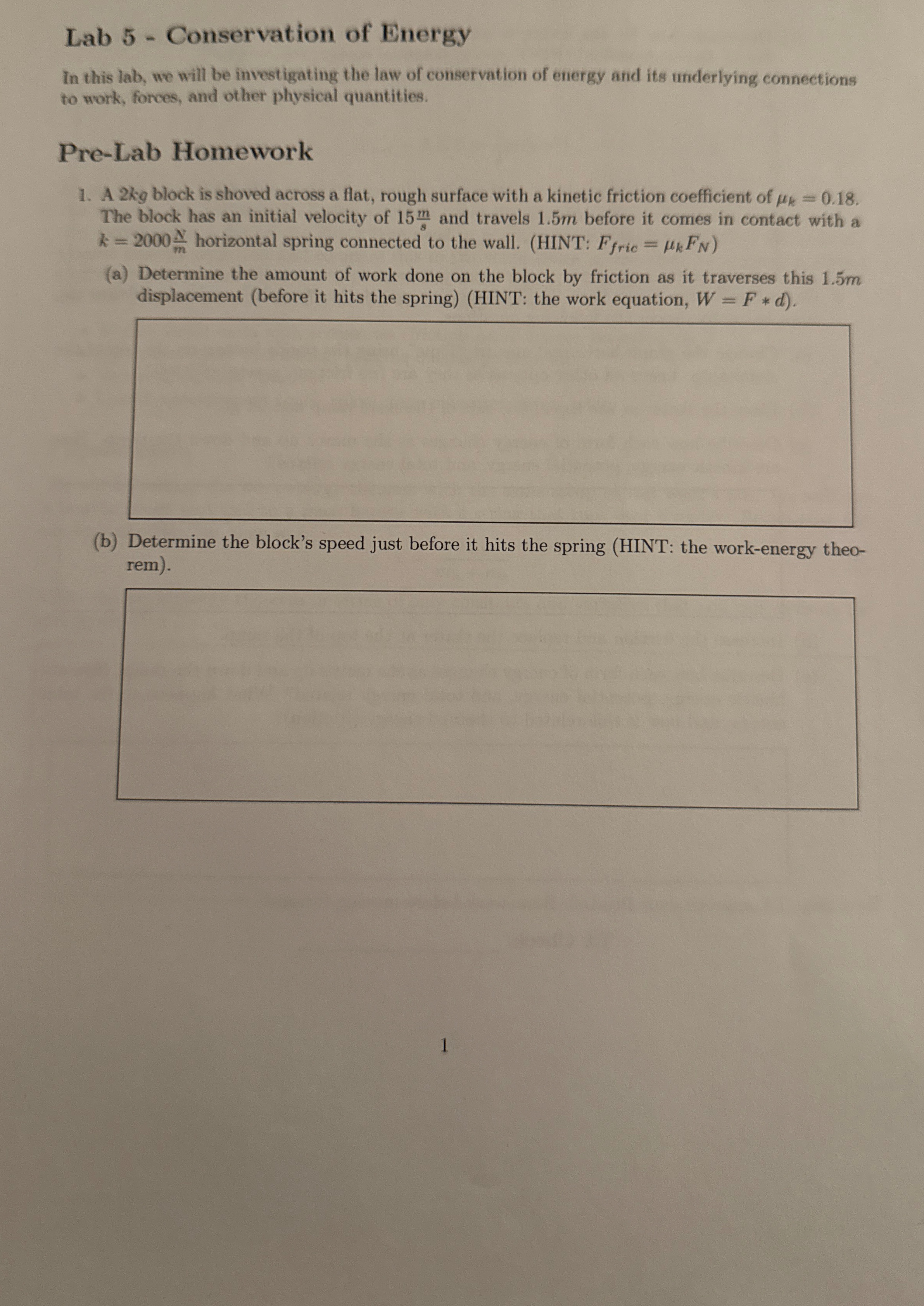 Solved Lab 5 - ﻿Conservation of EnergyIn this lab, we will | Chegg.com
