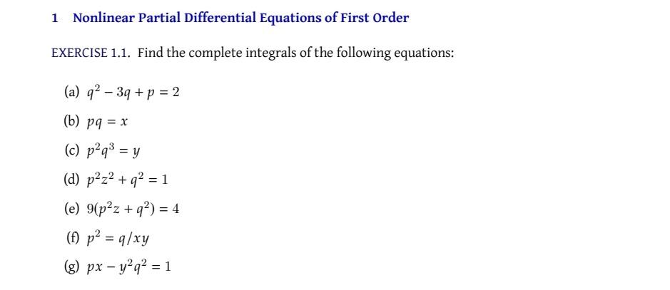 Solved Nonlinear Partial Differential Equations of First | Chegg.com