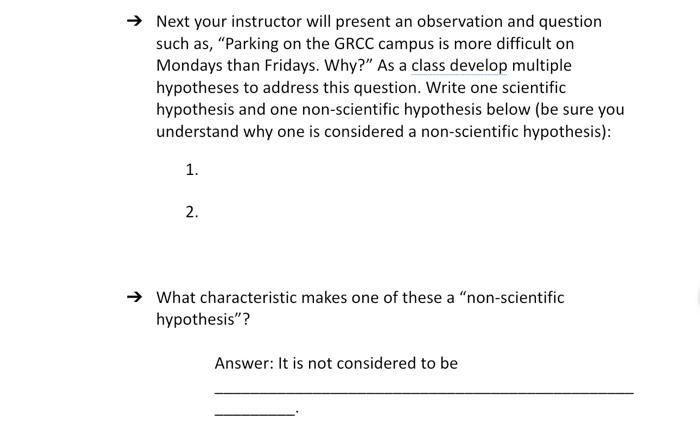 Solved Experiment 1.1 - Nature of Science Exercise 1.1a - | Chegg.com
