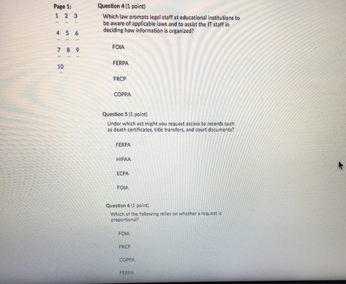 Solved Page 1: 1 2 3 Question 1 (1 point) Which law relating | Chegg.com