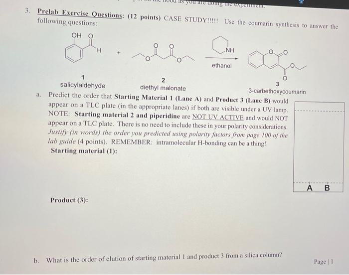 Solved as you com o experiment 3. Prelab Exercise Questions: | Chegg.com