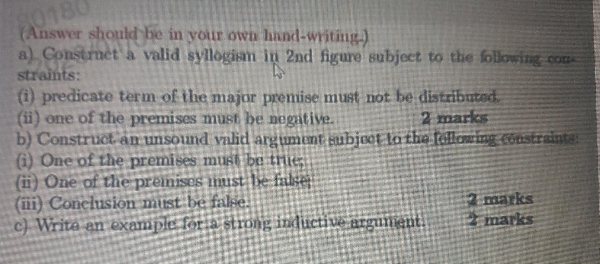 Solved (Answer should be in your own hand-writing.) a) | Chegg.com
