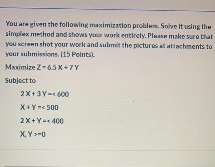 Solved You are given the following maximization problem. | Chegg.com