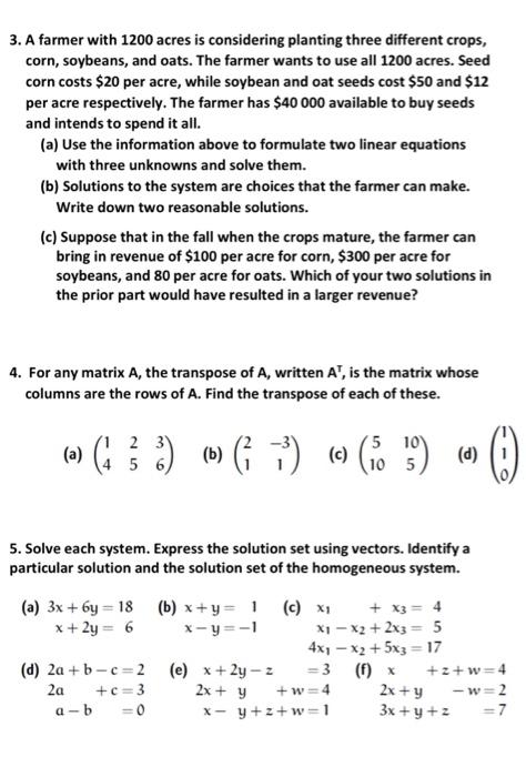 Solved 1. Solve each system using matrix notation. Express | Chegg.com