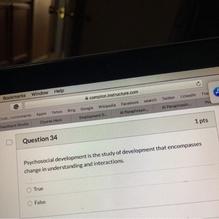 Solved Help 2 The Bookmarks Window compton.instructure.com | Chegg.com
