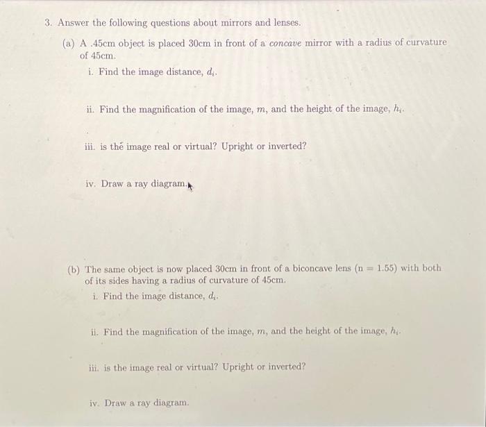 Solved (b) The same object is now placed 30 cm in front of a | Chegg.com