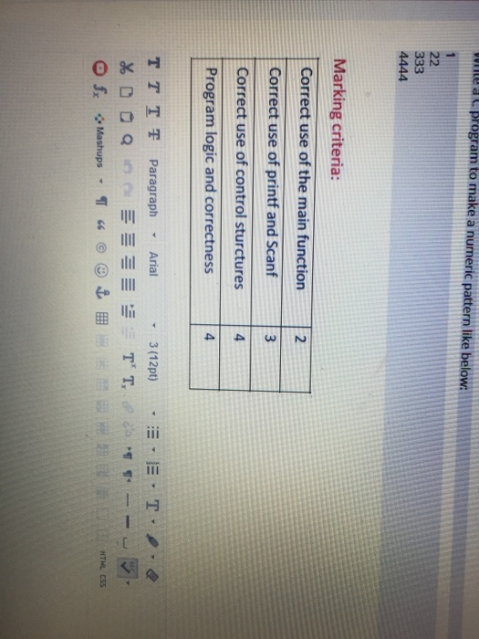 Solved wonte al program to make a numeric pattern like | Chegg.com