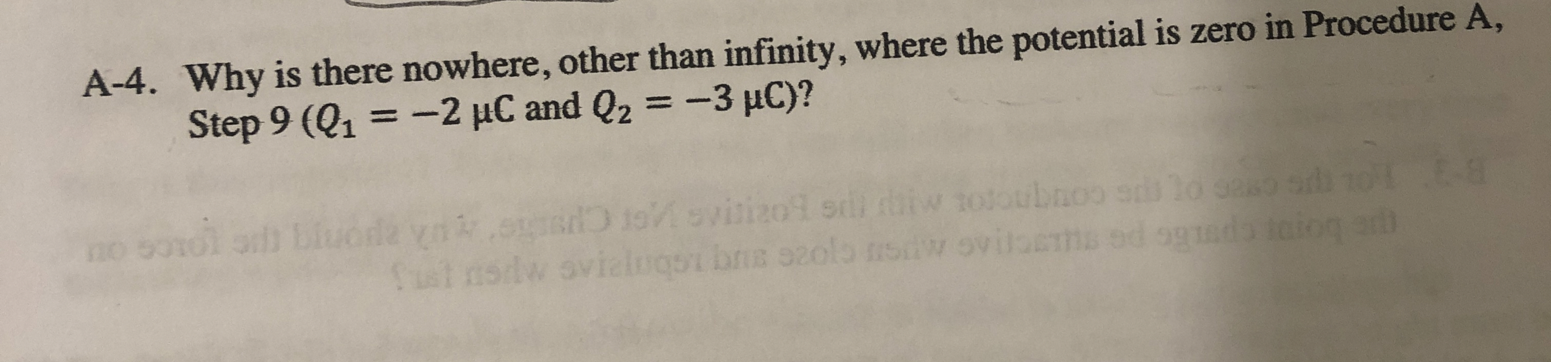 Solved A-4. ﻿Why is there nowhere, other than infinity, | Chegg.com
