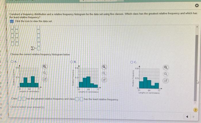 Solved Construct a frequency distribution and a relative | Chegg.com