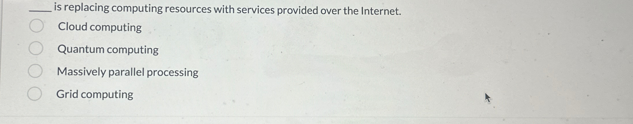 Solved is replacing computing resources with services | Chegg.com