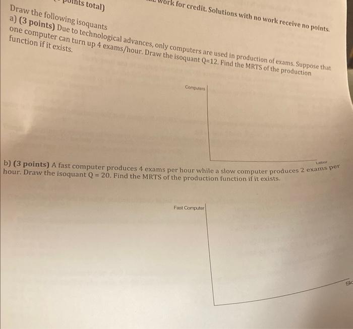 Solved Draw the following isoquants a) (3 points) Due to | Chegg.com