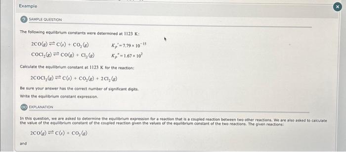 Solved The following equilibrium constants were determined | Chegg.com