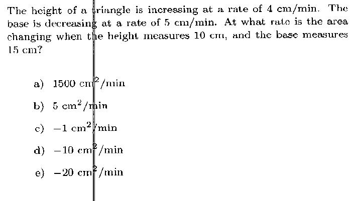 Solved The height of a base is a triangle is increasing at | Chegg.com