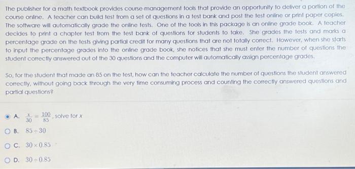 Solved The publisher for a math textbook provides | Chegg.com