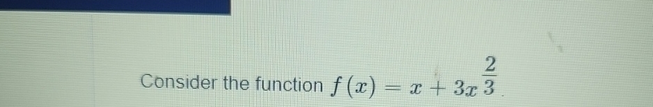 Solved Consider the function f(x)=x+3x23give the local | Chegg.com