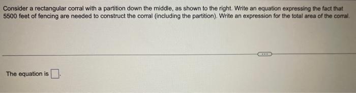 Solved Consider a rectangular corral with a partition down | Chegg.com