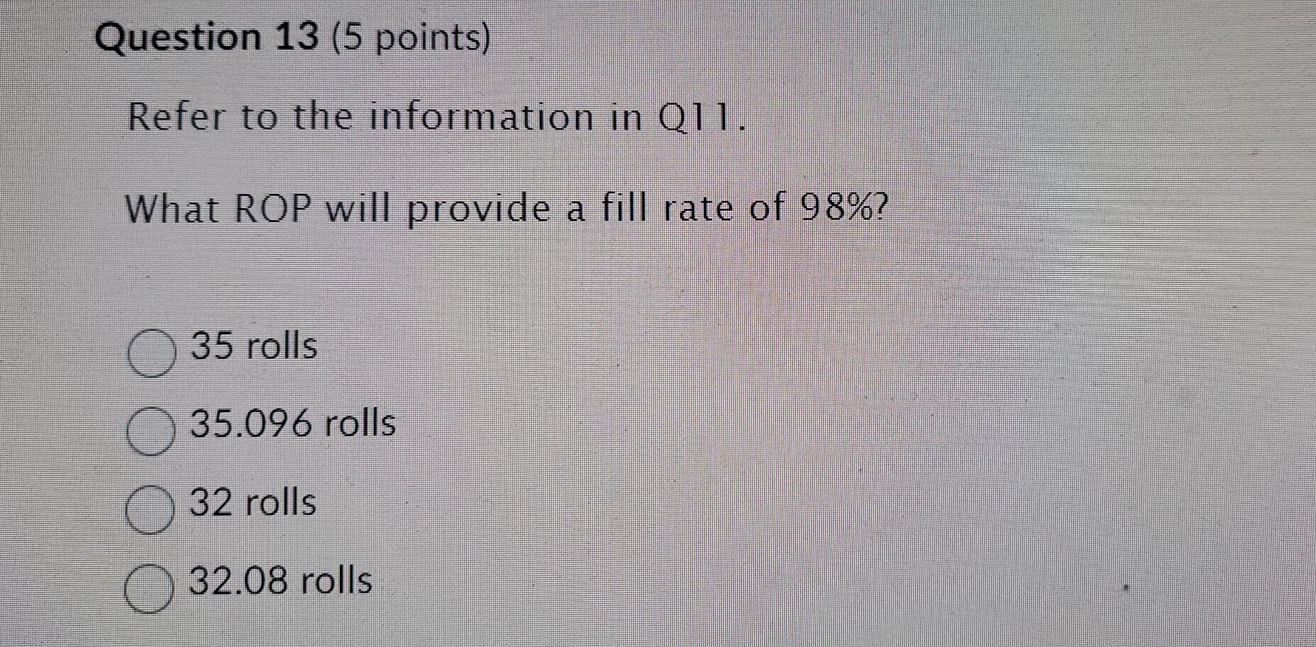 Solved Refer to the information in Q11. What ROP will | Chegg.com