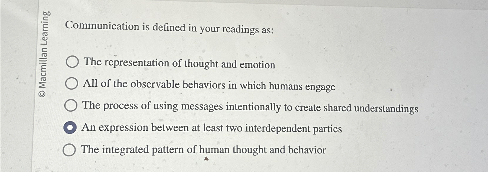 Solved The representation of thought and emotionAll of the | Chegg.com