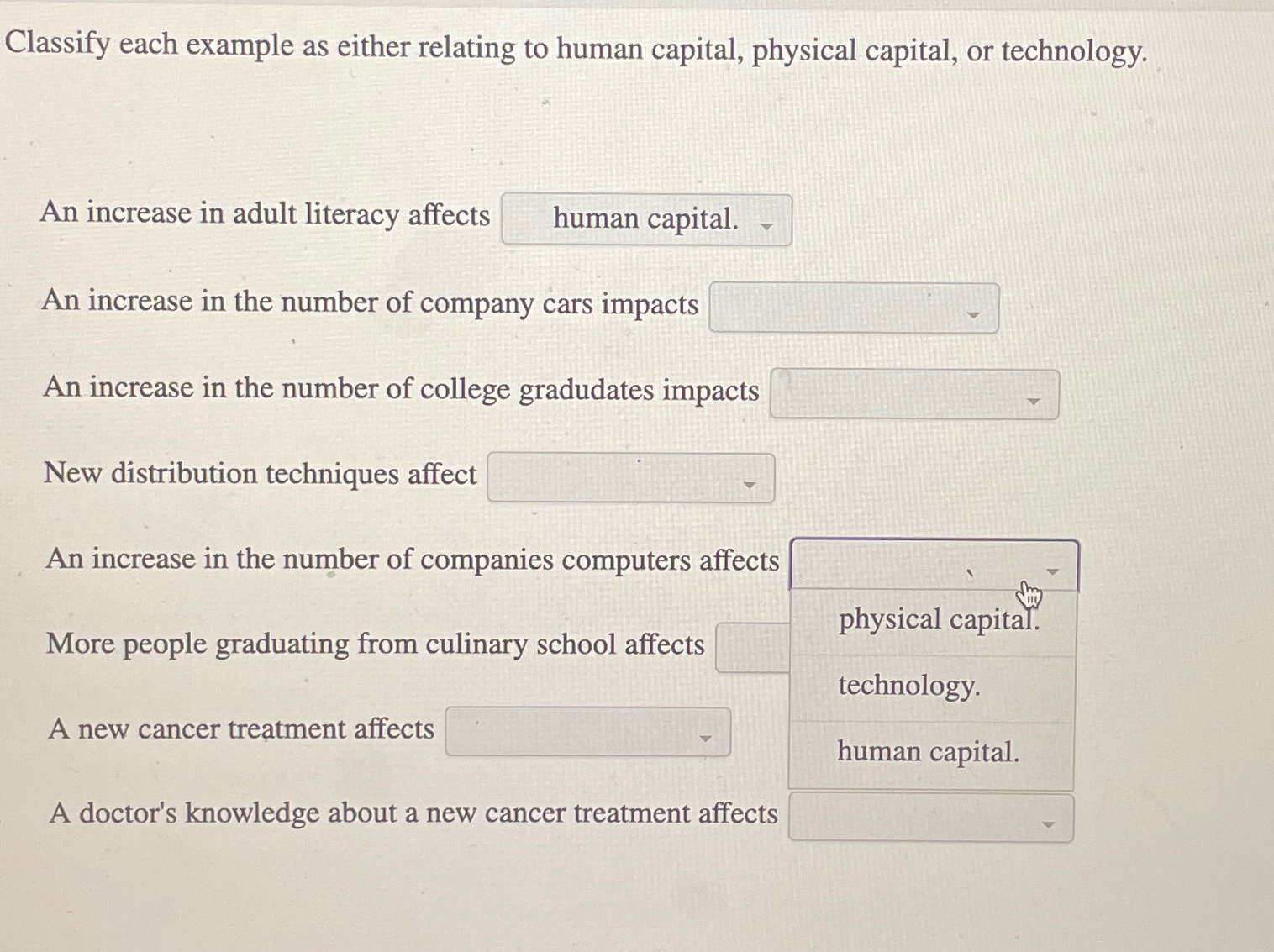 Solved Classify each example as either relating to human | Chegg.com
