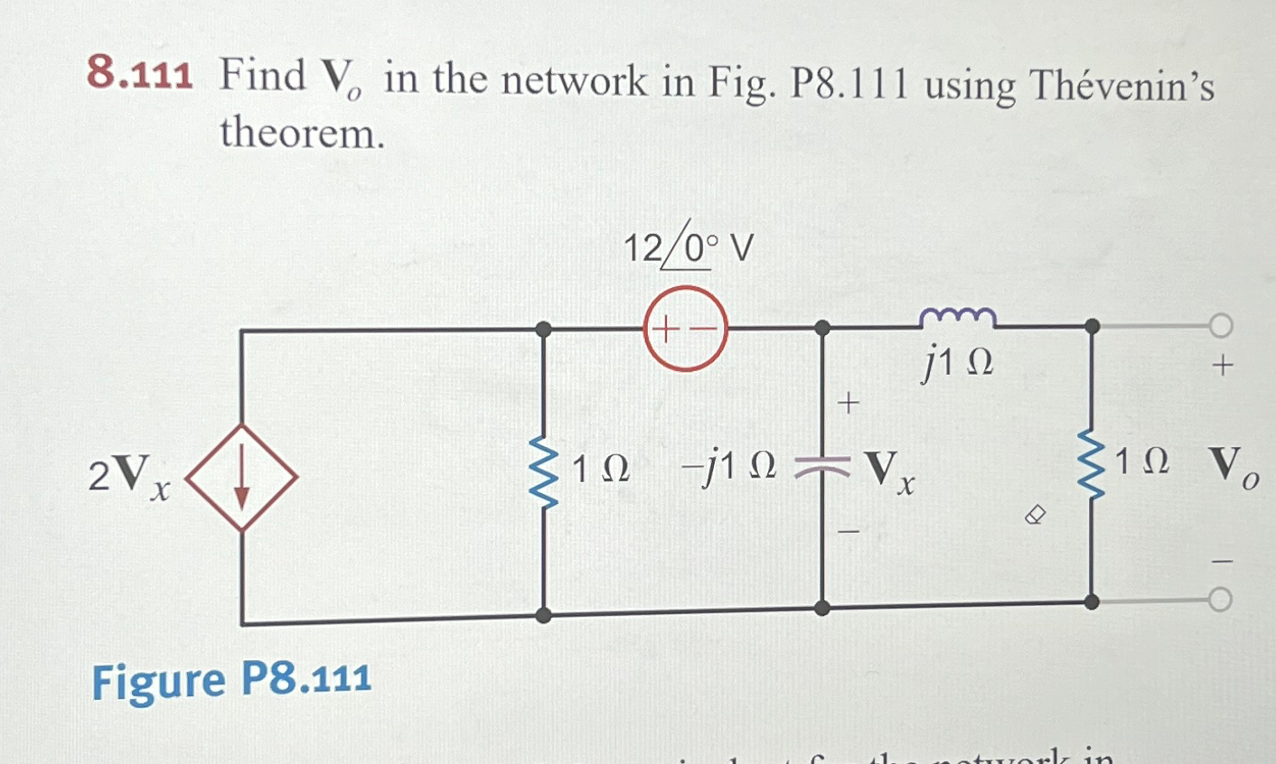 Solved 8.111 ﻿Find Vo ﻿in the network in Fig. P8.111 ﻿using | Chegg.com