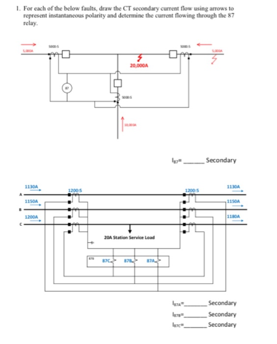 Solved 1. For each of the below faults, draw the CT | Chegg.com