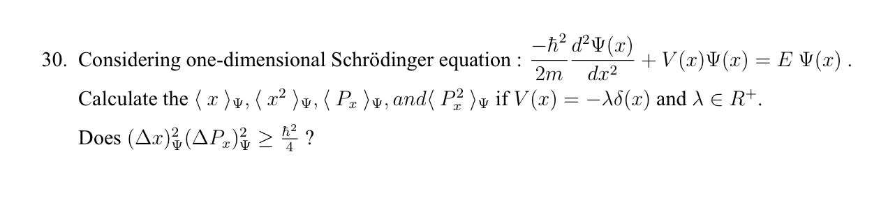 Solved Considering one-dimensional Schrödinger equation : | Chegg.com