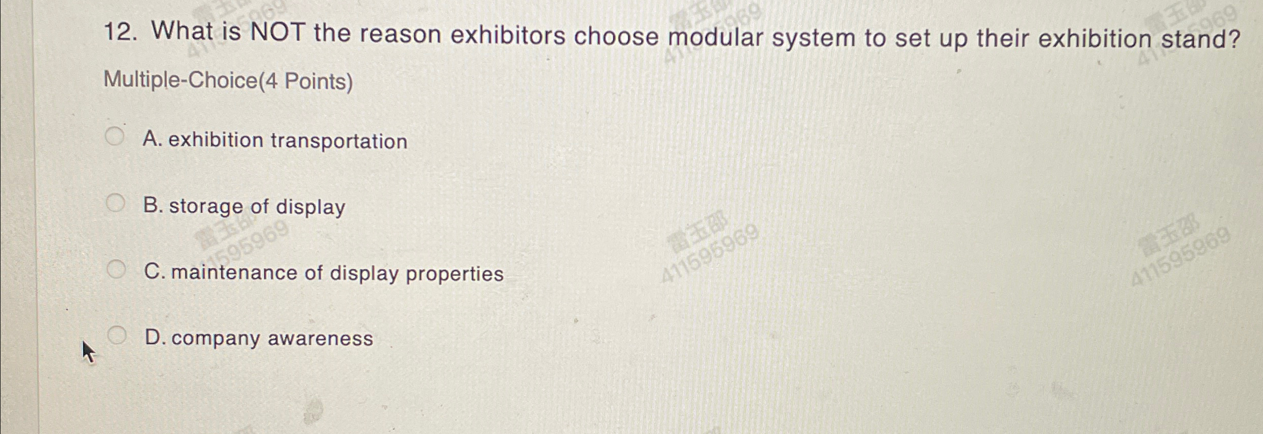 Solved What is NOT the reason exhibitors choose modular | Chegg.com