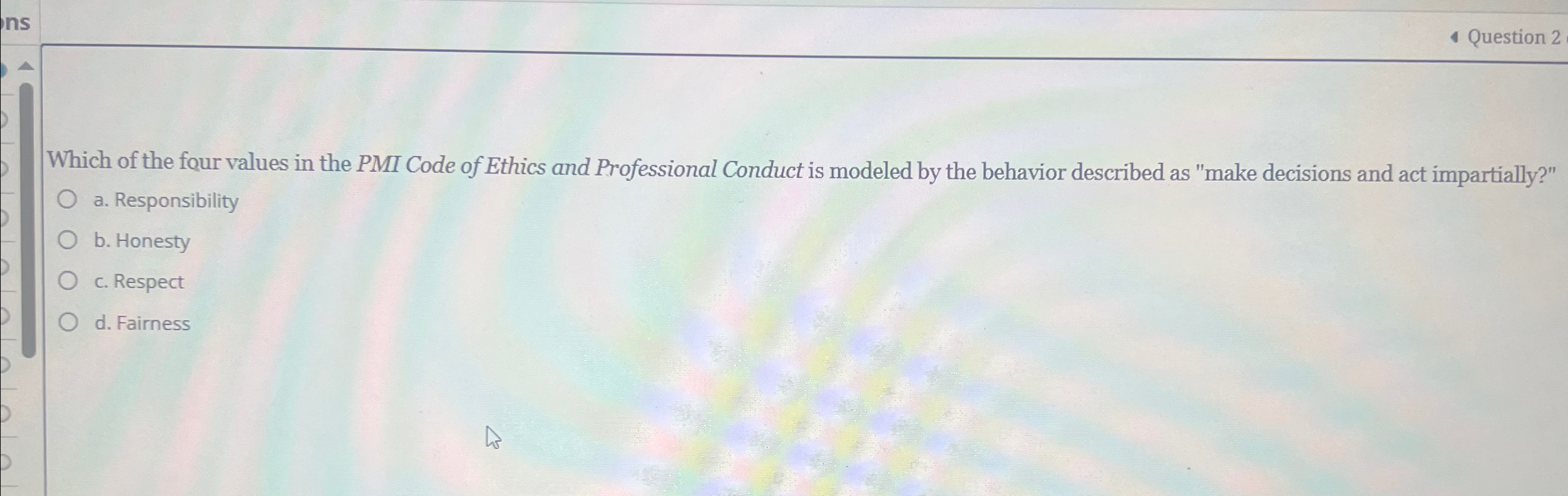 Solved Question 2Which of the four values in the PMI Code of | Chegg.com