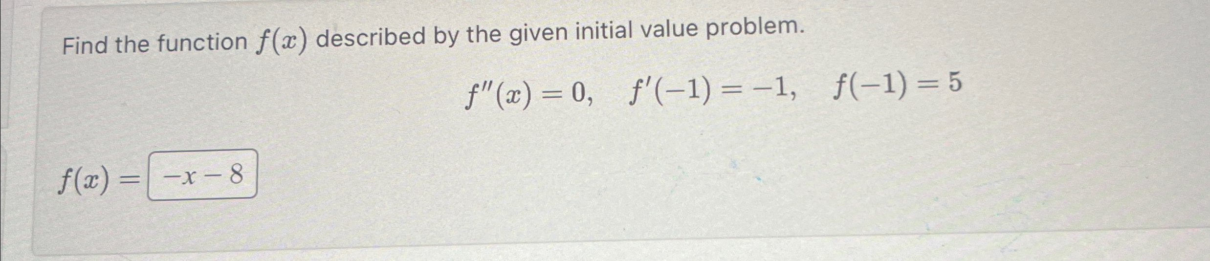 Solved Find the function f(x) ﻿described by the given | Chegg.com