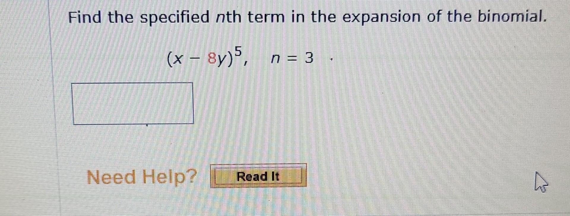 Find the specified nth term in the expansion of the | Chegg.com