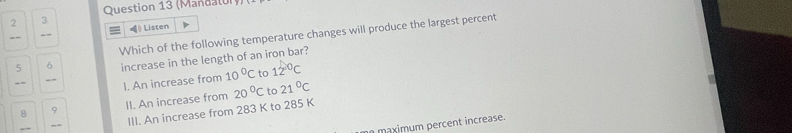 Solved Listen5quad6Which of the following temperature | Chegg.com