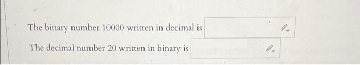 Solved The binary number 10000 written in decimal is The | Chegg.com