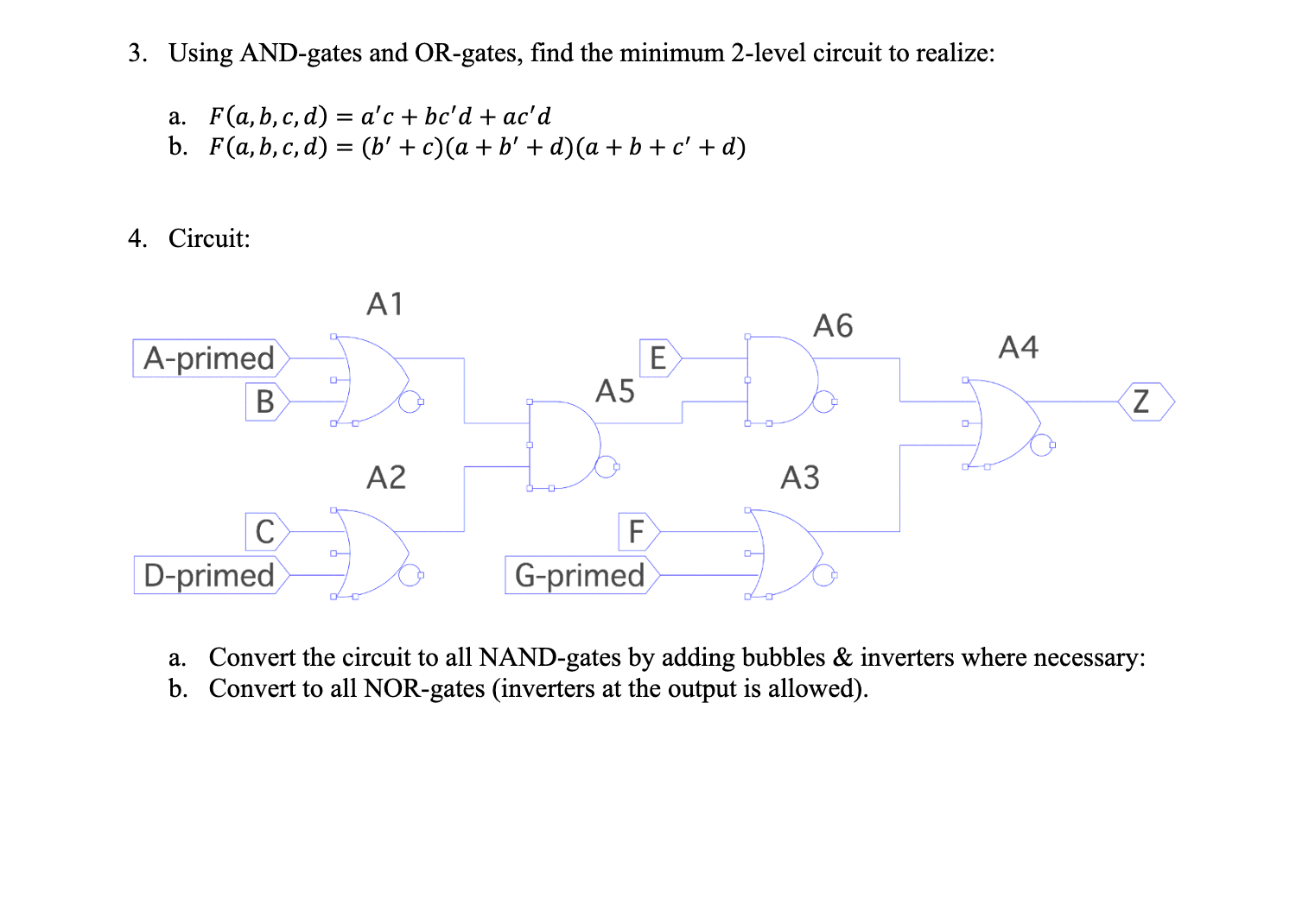 Solved Using AND-gates and OR-gates, find the minimum | Chegg.com