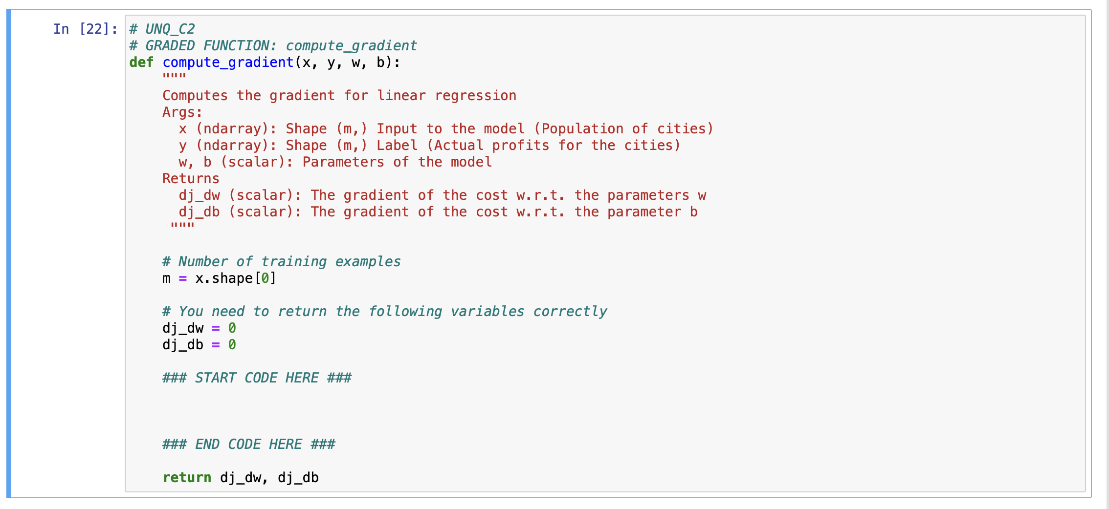 Solved Please complete the compute_gradient function | Chegg.com Solved Please complete the compute_gradient function | Chegg.com