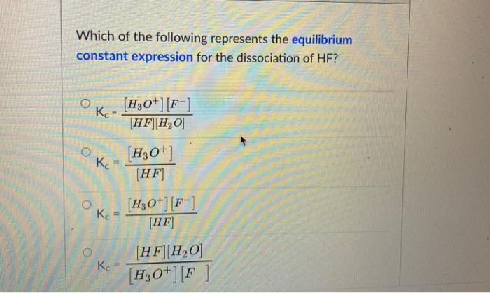 Solved A solution of KF (potassium fluoride) is added to the | Chegg.com