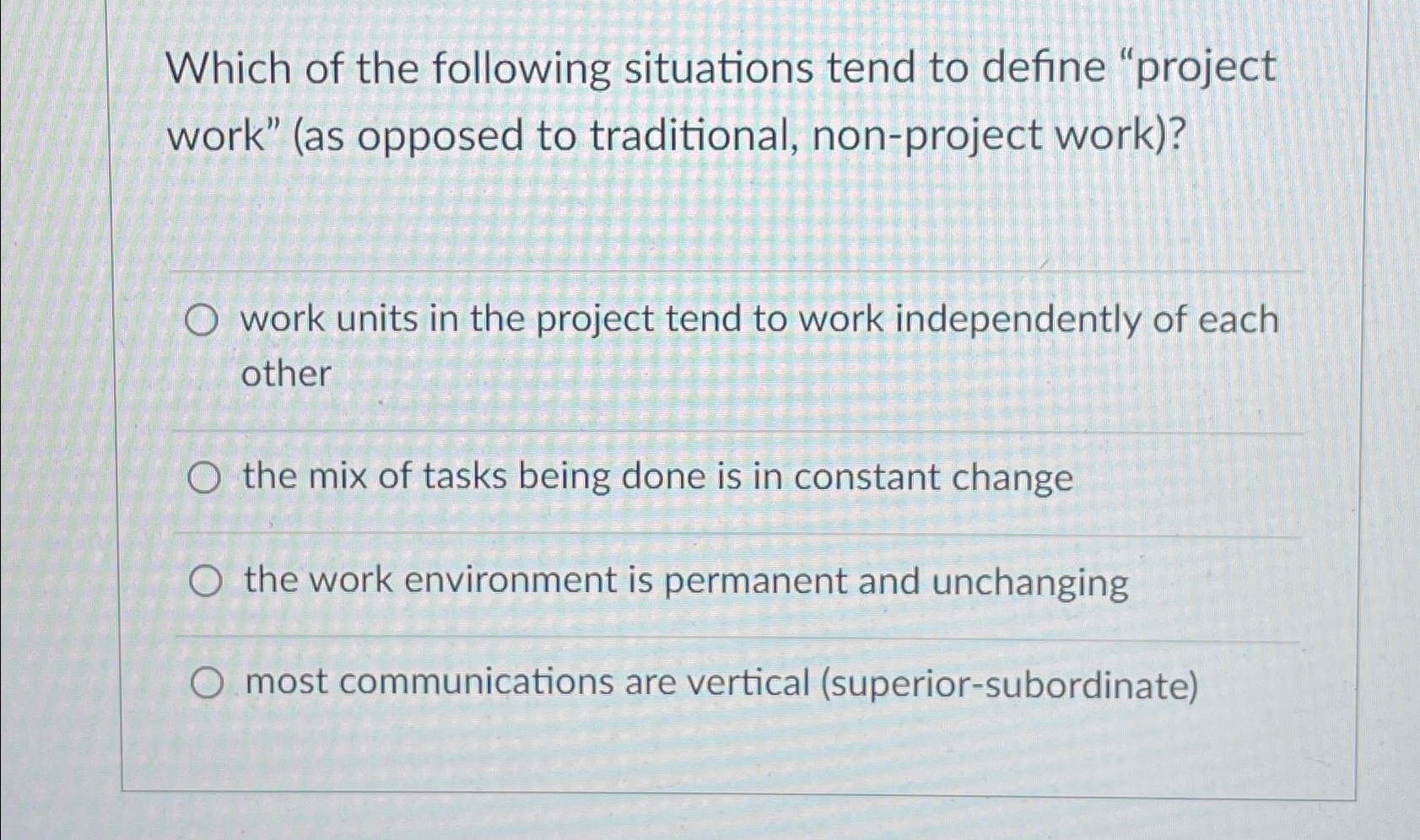 Solved Which of the following situations tend to define | Chegg.com