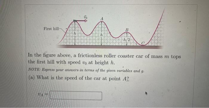 Solved In the figure above, a frictionless roller coaster | Chegg.com