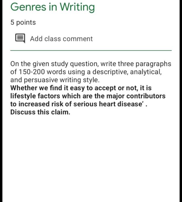 On the given study question, write three paragraphs | Chegg.com