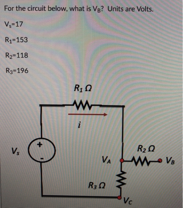 Solved For the circuit below, what is VA? Units are Volts. | Chegg.com