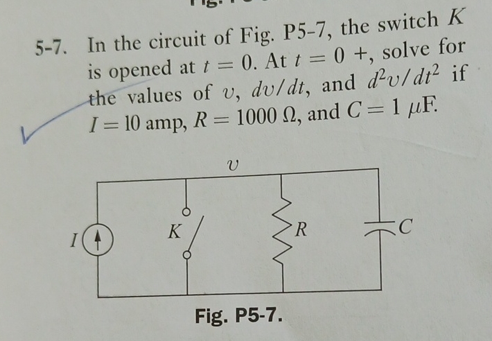 Solved 5-7. ﻿In the circuit of Fig. P5-7, ﻿the switch K ﻿is | Chegg.com