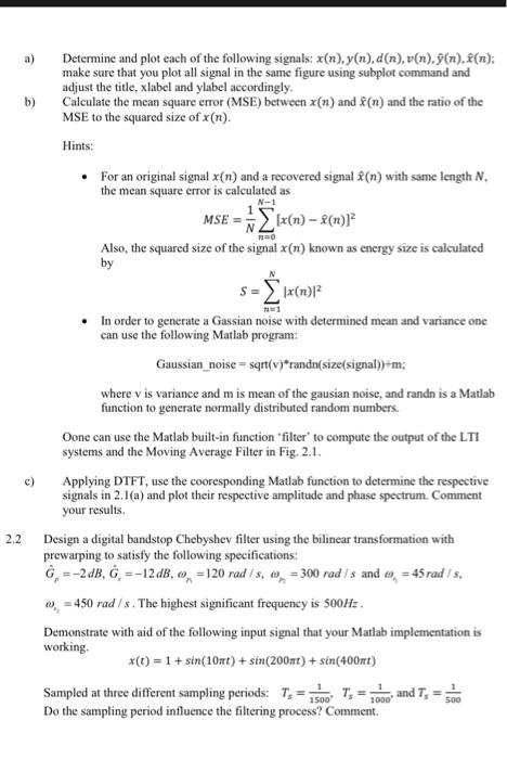 Solved An example of a DSP application is the removal of | Chegg.com