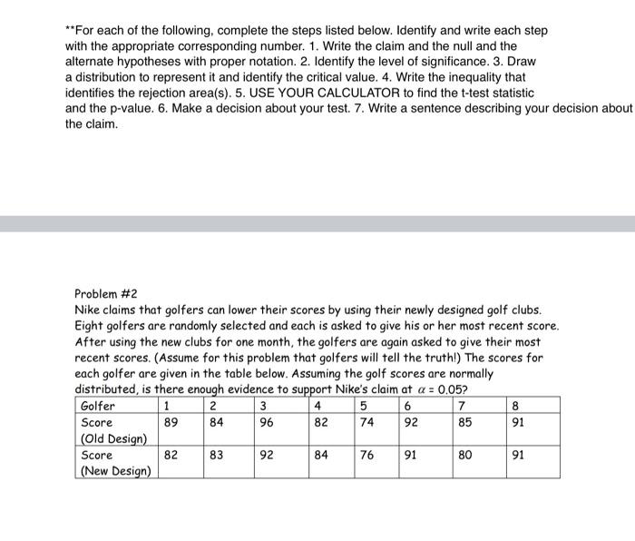 Solved ∗∗ For each of the following, complete the steps | Chegg.com