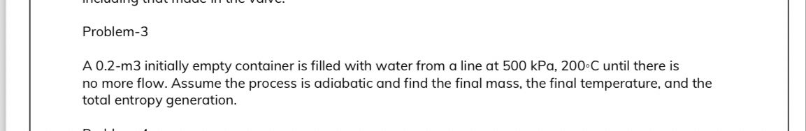 Solved Problem-3A 0.2-m3 ﻿initially empty container is | Chegg.com