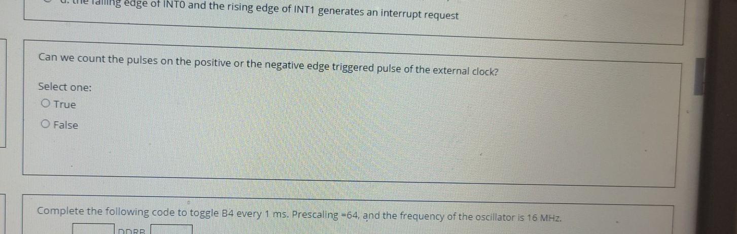 Solved ling edge of INTO and the rising edge of INT1 | Chegg.com